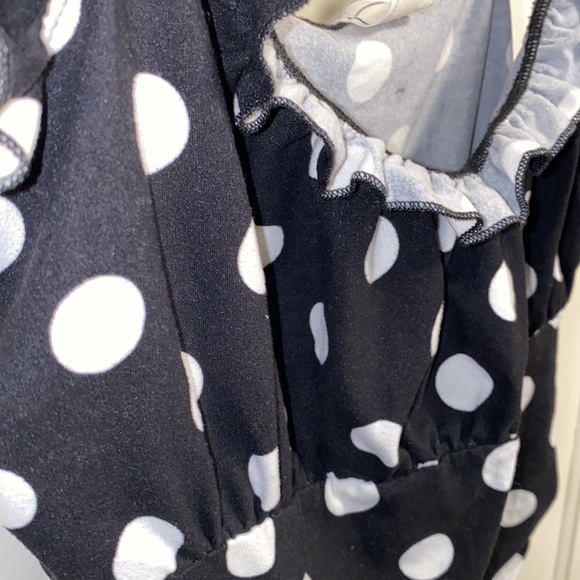 Hershe | Tops | Hershe Large Black White Poka Dot Spaghetti String Crop ...